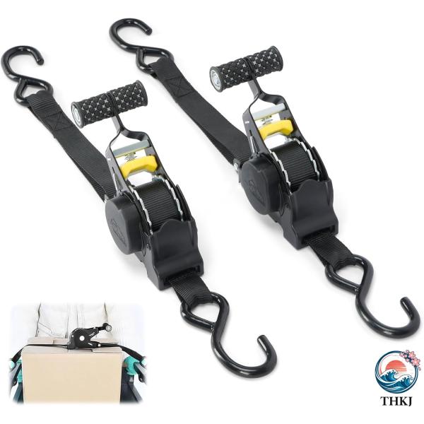 商品の説明                                                自動巻取り式で簡単操作: このラチェットベルトは、自動巻取り機能により、素早く簡単に荷物を固定できます。初心者でも扱いやすく、高い作業...