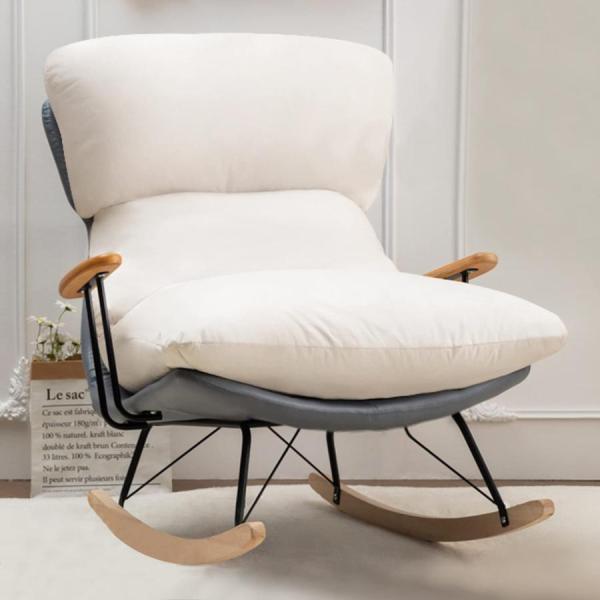 ロッキングチェアの仕様：椅子のサイズ：サイズ：100CM * 80CM * 55CM、ベアリング250kg、座幅：72cm、座深：48cm，テッククロス（優れた耐摩耗性、お手入れが簡単）快適でバランスの取れた充填、周囲の座り心地に陥り、異な...