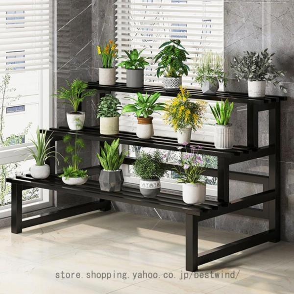 三段フラワースタンド  ラダーなデサイで三段棚、様々な鉢植えを飾れるだけでく、毎段の植物が日光浴を充分楽しめることができます。シャワーを浴びているような、ユニークなモチーフです。  堅固な金属構造三段  アイアン製なので、耐久性が優れながら...