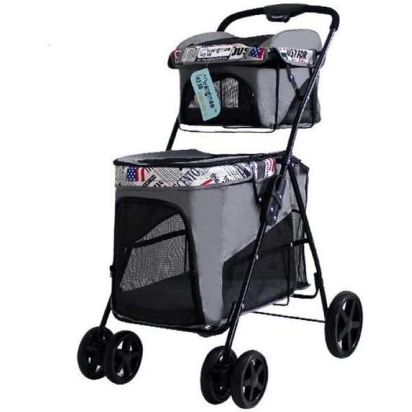 通気性と快適性：左右両側にナイロンメッシュがあり、犬に広い視野を提供し、良好な空気循環を確保します。一番上のウィンドウは、犬が頭を突き出せるようにして、あなたとあなたの犬の間のコミュニケーションを促進します。ジッパーのドアは犬がベビーカーに...