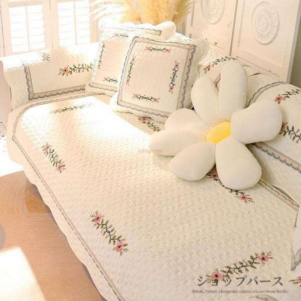 ソファーカバー 刺繍 厚手 3人掛け 2人掛け 1人掛け 北欧 マルチカバー 肘掛け 丸洗い 洗濯OK ソファー保護 キズ防止 四季用 ソファーシート滑り止め 通気性【素材】：コットン【サイズ】：110*240CM 110*210CM 11...