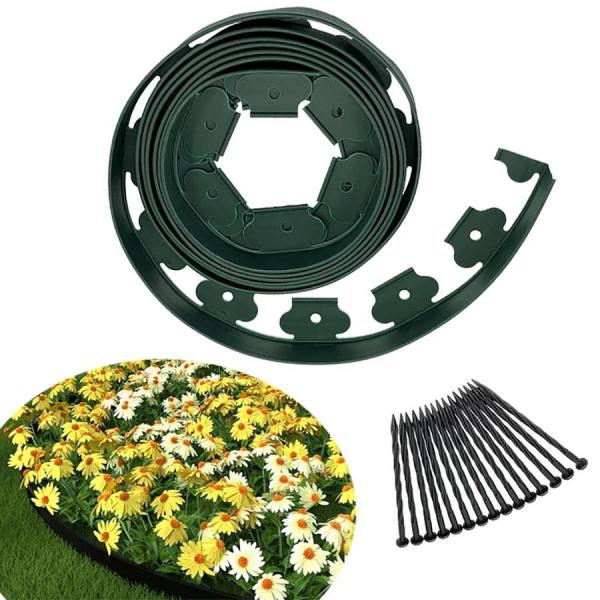 【仕様】プラスチック製＋プラスチック製アンカーボルト。【サイズ】高さが10cm、5cmあるので必要に応じて高低の花壇もつくれます、*3m/5m/10m選択可能（自由に裁断可能）。【色】グレー、グリーン、ブラウン、ブラック選択可能。高さが10...