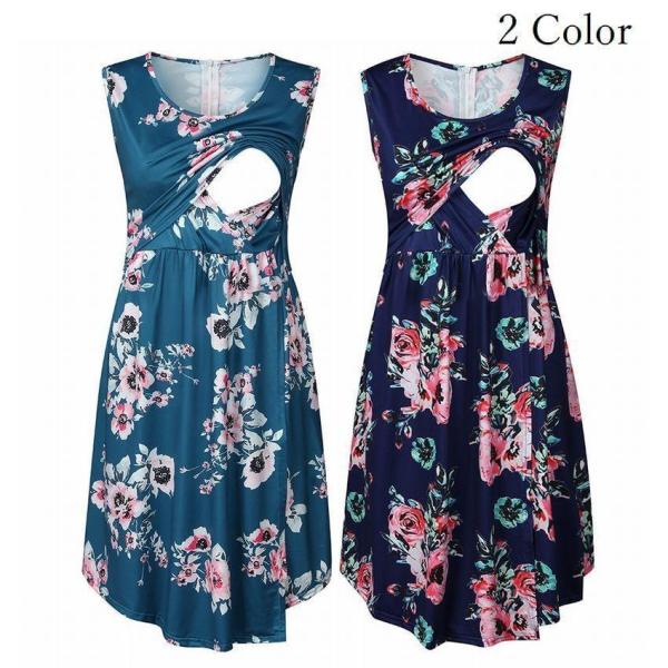 ワンピースタイプの授乳服。1枚めくるとカシュクール状になっており、授乳の際にお使いいただけます。夏の普段着としての着用も◎【サイズについて】画像をご参照ください。【素材について】100%ポリエステル