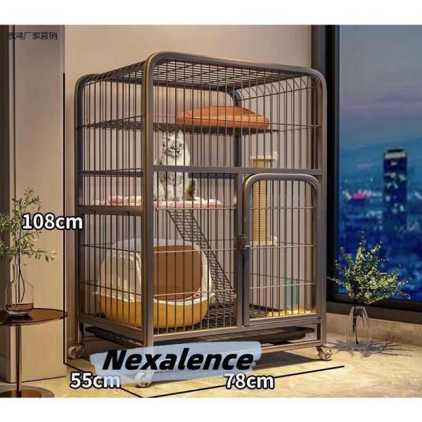2023新品 猫用ケージ 大型 多頭飼い 組立簡単 折り畳み式 掃除しやすいネコ用ゲージ コンパクト高さ 錆びない キャットハウスサイズ60*42*66cm70*55*75cm78*55*100cm88*62*95cm78*55*108cm...