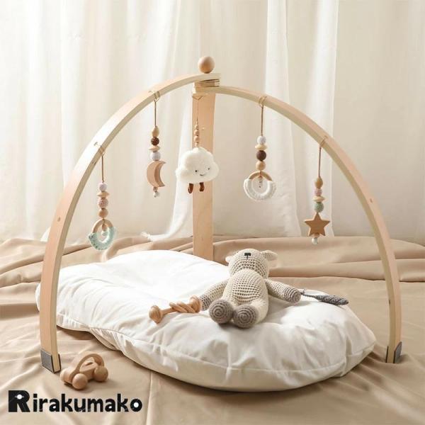 ベビージム 木製 北欧 安心 ナチュラル ベビーカー用おもちゃ付き 知育玩具 0歳 室内 ベッドぶら下げ プレイジム ベビー おしゃれ 赤ちゃん  メリー おしゃれ ギフト 出産祝い 新生児 0カ月ベビージム 木製 北欧 安心 ナチュラル ...