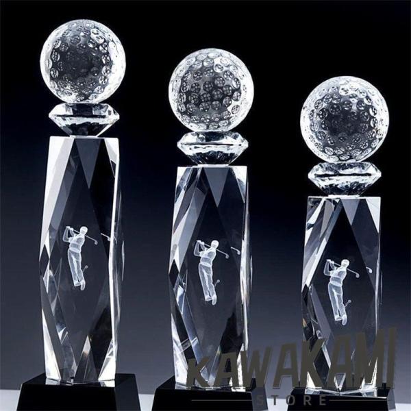 クリスタルトロフィー ゴルフコンペティショントロフィー クリエイティブ ゴルフコンペ賞 レタリング 記念品