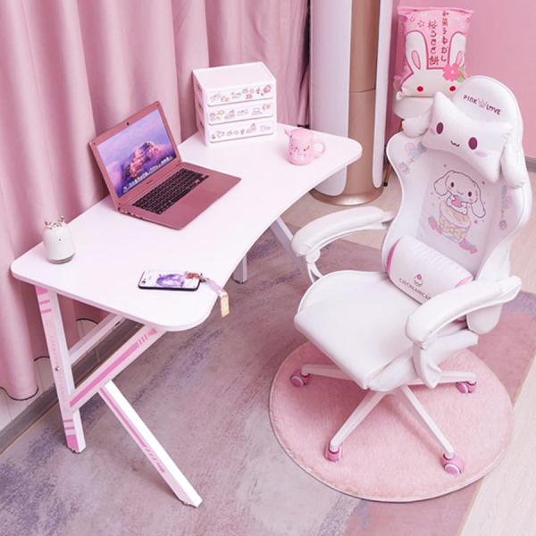 【プロのプレーヤーに適用】プロのプレーヤーに適用するゲーミングデスク。人体工学のデスクトップの輪郭。かわいい色のデスクがいろいろなテーマの部屋と組み合わせることができます。全体的な造形がかわいい、プロのプレーヤーの必須デスク！【心安いデザイ...