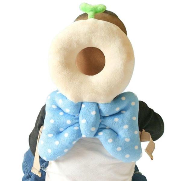 水玉リボンの可愛いヘッドガードになります。後ろ向きに転げた時などに頭を守ってくれるセーフティーグッズ！フリース素材とメッシュ素材の二種類がありますよ☆【サイズについて】画像を参照ください※測り方により多少の誤差が生じる場合がございます※※同...