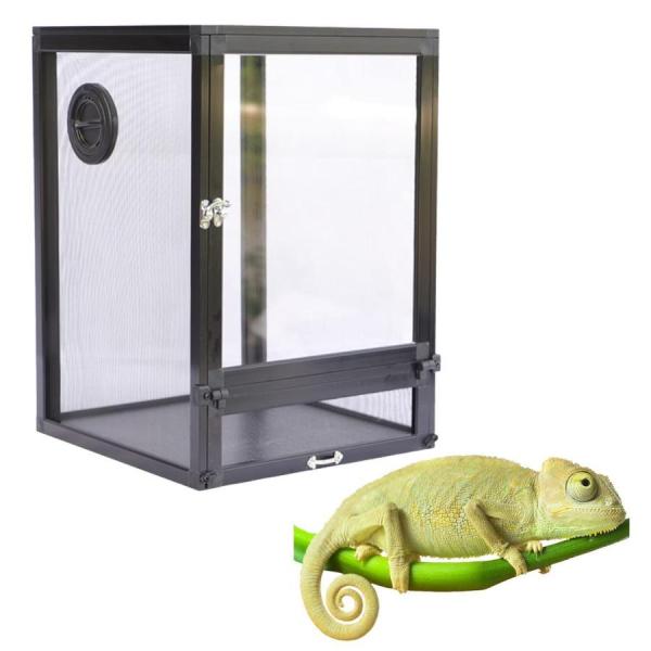 - 高品質の素材：安全で軽量なアルミニウム合金フレームと透明な金属メッシュで作られたケージは、耐久性があり頑丈で、快適で通気性があり、長い間使用することができます- 爬虫類飼育ケージ：トカゲ、クモ、サソリ、小型カメ、小型ヘビなどの爬虫類の飼...
