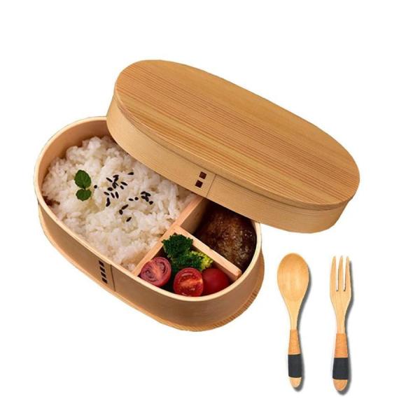 【弁当箱サイズ】（約）19×11.5×6cm 　容量：（約）501-800ML；　内容：一段弁当箱＋スプーン＋フォーク【弁当箱材質】天然ウィローウッド＋天然漆塗；天然ウィローウッド飯の余分な水分を程よく発散し、必要な水分を留めて保湿してくれ...