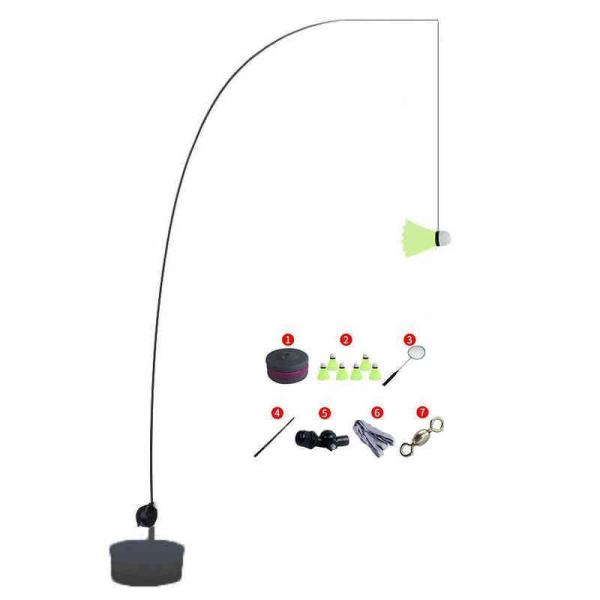 セット内容：トレーナー*3 伸縮ロッド*１ ラッケット*1 ボール*6 高さ調整具*1 ストレッチロープ40本 固定金具*1