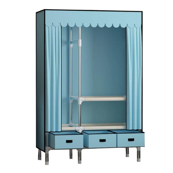 【丈夫で耐久性のあるワードローブ】:ポータブルワードローブはスチールチューブと厚いキャンバスでできており、洋服ラックが衣服をしっかりとサポートします。【省スペースデザイン】:ポータブルワードローブの合計サイズは105x45x168cmで、服...