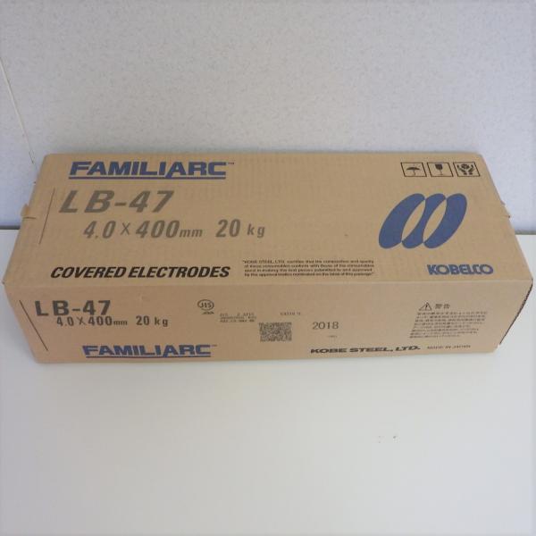 神戸製鋼所　KOBELCO（コベルコ）重強度部材用LB-47　棒径：4.0mm　棒長：400mm　入数：約356本（56g/本）JIS規格：Z3211 E4316U　AWS規格：A5.1 E7016該当＜用途＞造船、建築、橋梁、圧力容器など...
