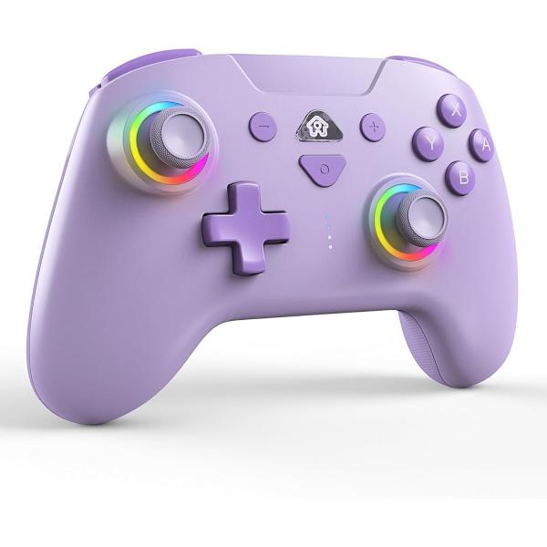 Switch コントローラー 自動連射機能 A-B0DHCHMXR8 背面ボタン付き マクロ機能 Bluetooth接続 6軸ジャイロセンサー 7色RGBライト 1000mAhバッテリー 長時間使用 4段階HD振動 Switch1/Swit...