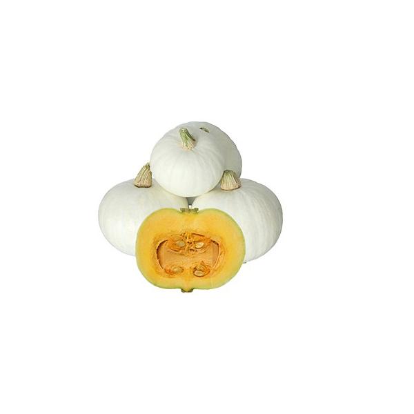 果皮は乳白色で淡青色の縦条斑が薄く入る。　肉質は極粉質で果肉色は鮮黄色。　果重は３kg前後の大果に仕上がる晩生品種。　草勢は強勢で、立毛は大葉で立性になりやすい。　長期間の貯蔵をすることで甘みと風味が増す。