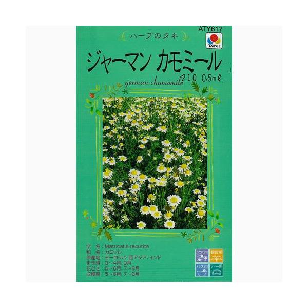 キク科の一年草で、花はリンゴそっくりの甘酸っぱい香りがする。摘みとった花をハーブティ−や浴用に利用できるが、疲労を回復して神経をリラックスさせ、快い眠りに誘う、肌をひきしめ若々しくする、消化を助け女性特有の諸症状を快癒する、のど風邪に効くな...