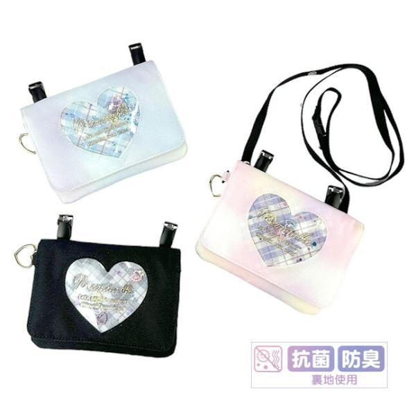 クリアハート窓の中のスパンコールがキラキラかわいいフラットショルダー。クリップでポケットがない服に取り付けられ、ショルダータイプでも持てる2WAY仕様。抗菌・防臭裏地を使用しておりマスクやティッシュなどを清潔に持ち運べます。プレゼントにもお...