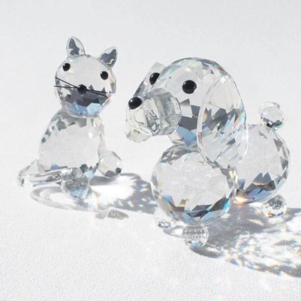 ・クリスタルフィギュア（ドッグ）素材：ガラス原産国：中国サイズ：縦52mm × 横31mm × 奥行55mm重量：77g・クリスタルフィギュア（キャット）素材：ガラス原産国：中国サイズ：縦49mm × 横37mm × 奥行25mm重量：34g