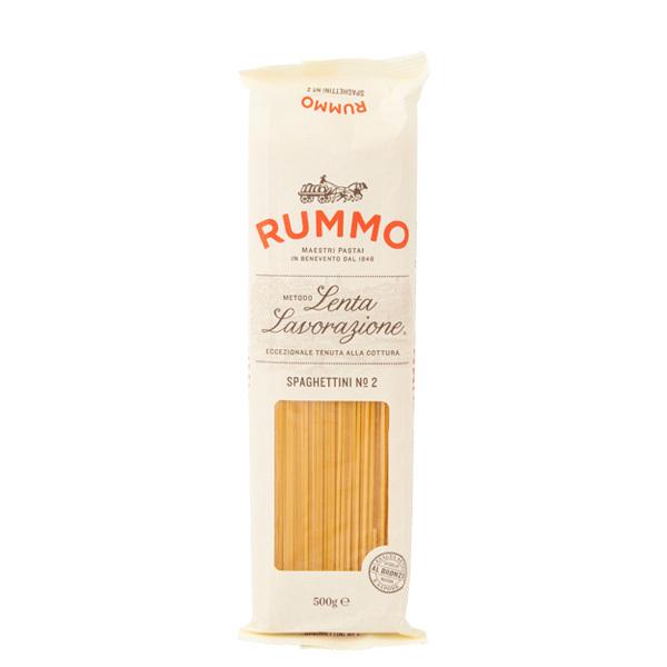 いろいろな料理に合わせやすい、一般的なパスタのサイズです。クリーム・トマトベースのソースはもちろん相性が良いですがフレッシュトマトとバジルににんにく風味の味付けがおすすめです。※RUMMO社は、1846年よりイタリアでパスタを製造している老...