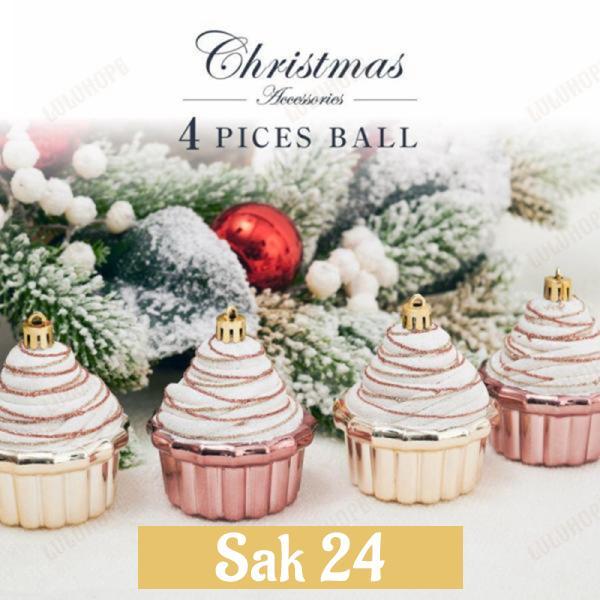 【発売日：2024年11月06日】【セット内容】「ローズのケーキ」x2、「ゴールドのケーキ」x2、ケーキはローズ、ゴールドを組み合せた上に、鮮やかな発色でクリスマスツリーによく映えバランスよく彩れます。かわいいデザインが施されていて,かわい...