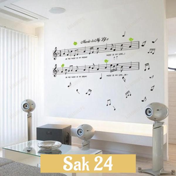 【発売日：2024年02月21日】ウォールステッカー 英文ステッカー 音楽 音符 music is my life ウォールステッカー 英字 ミュージック 楽譜 ウォールペーパー 壁紙 シール 壁 ウォールシール 　貼って剥がせる ウォール...