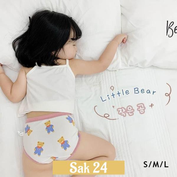 くすみカラーを基調としたカラーリングが今っぽ。可愛らしい3typeの柄がワンセットになっています♪かわいいクリアポシェットに入っていてギフトにもおすすめ♪ベアーパンツ3点セット / A057【サイズ】S(参考身長 95-105cm)・M(参...