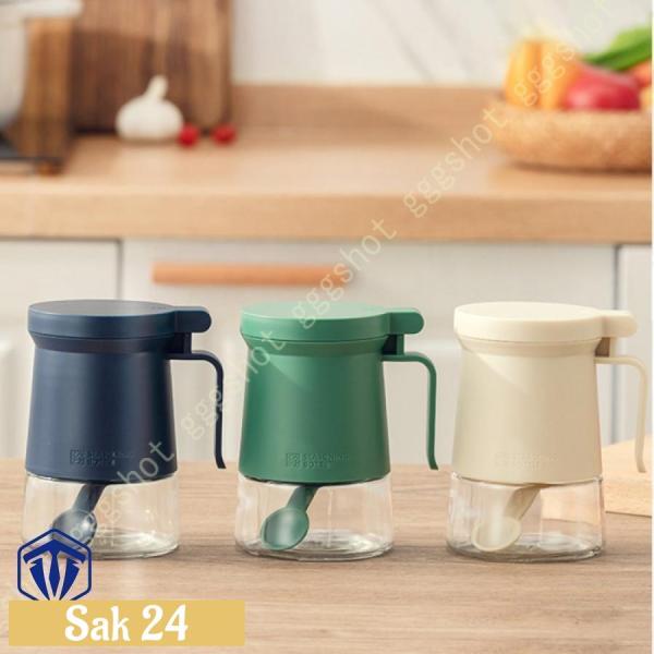 サイズ：350ml 8.6*13cm （3個）色：グリーン /ブルー /ホワイト  幅広い用途塩、こしょう、チリソース、砂糖、香辛料など、さまざまな調味料や固形物を保存できます。  調味料収納ケース ふた付き 家庭用 キッチン 塩 容器 砂...