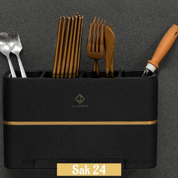 【商品仕様】箸立てキッチンに馴染むシンプルデザイン 製品：A=約24*8*14cm（壁掛け、穴あけ不要）。具体的な製品とサイズは画像の説明を見てください。材質：HIPS製。注意：製品は箸立てに限り、他の撮影物品は含まれていません！精緻な加工...