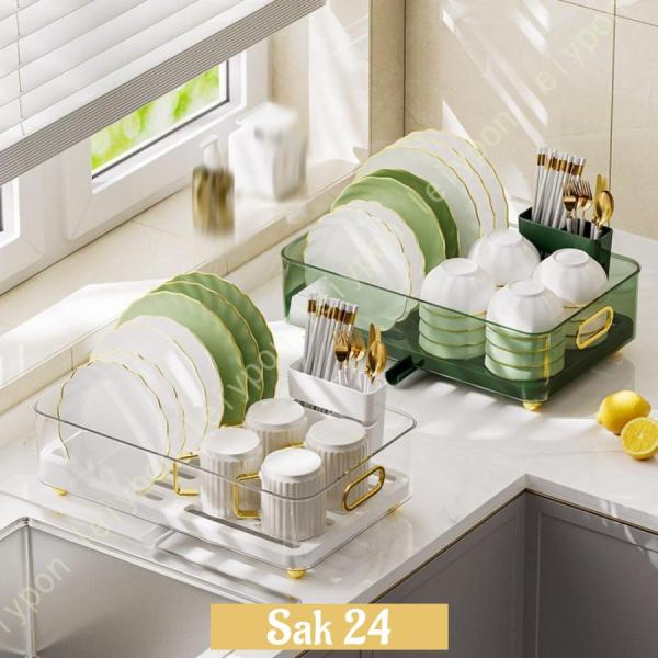 【商品仕様】製品：約425*265*125mm。A=1個入り。B=2個入り。C=3個入り。D=4個入り。E=5個入り。材質：PP+ABS+PET製（錆びない ）。注意：製品はキッチン収納棚に限り、食器は含まれていません！【水切りかごに食器を...