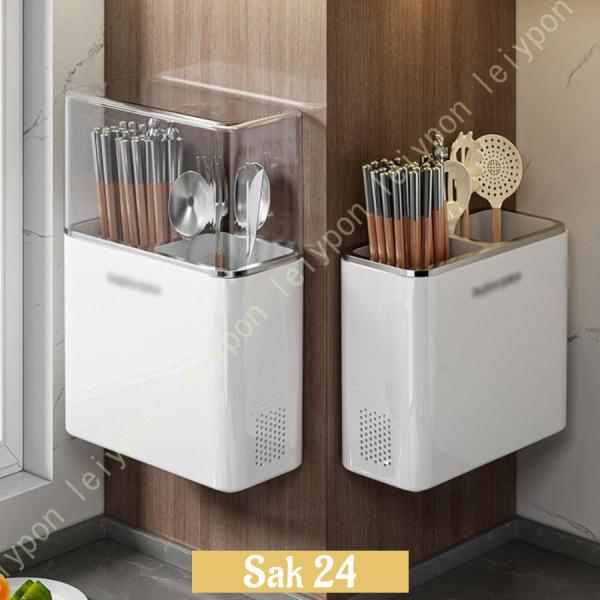 商品の説明多機能収納ブラケット主な機能は箸の水切りですサイズ：A=19.5*8.5*16cm。B=19.5*8.5*29cm（カバー付き、防塵収納）。壁掛けにしてもいいし、テーブルの上に置いてもいいです。注意：製品は箸置きに限り、他の撮影品...