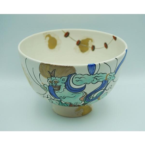 〜商品説明〜・茶碗　色絵　風神・加藤永山　作・化粧箱・寸法(約)　径:12.1cm〜12.2cm　高さ:8.0cm〜8.1cm