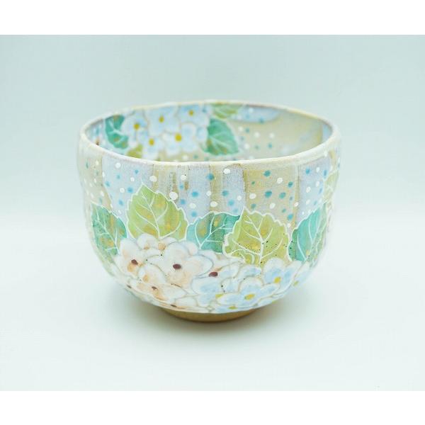 〜商品説明〜・茶碗　掛分　紫陽花・山岡善高　作・桐箱・寸法(約)　径:10.9cm（最上部）　高さ:8.0cm前後