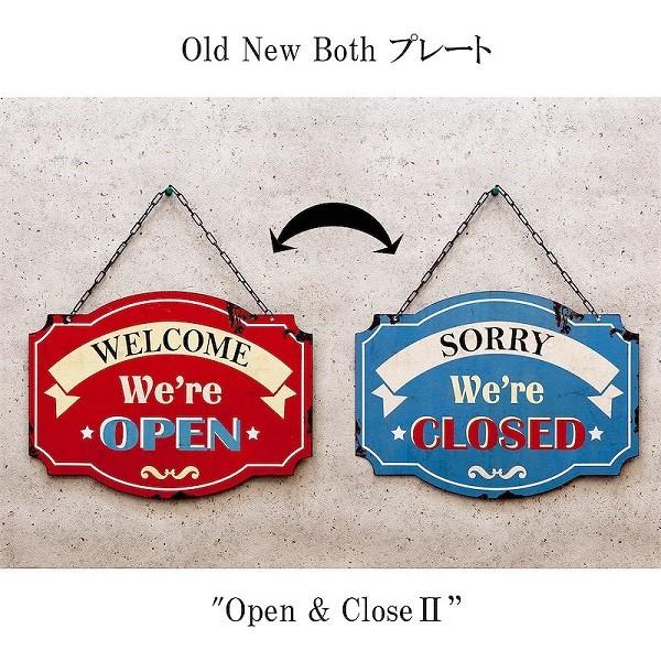 オシャレなデザインの"OPEN＆CLOSED"プレートです！アンティークなユーズドのような仕上げのプレートです♪お店やお家のドア、玄関、リビングにいかがですか♪しかも両面プレートで片面が、ＯＰＥＮで裏面が、ＣＬＯＳＥＤになっております。壁掛...