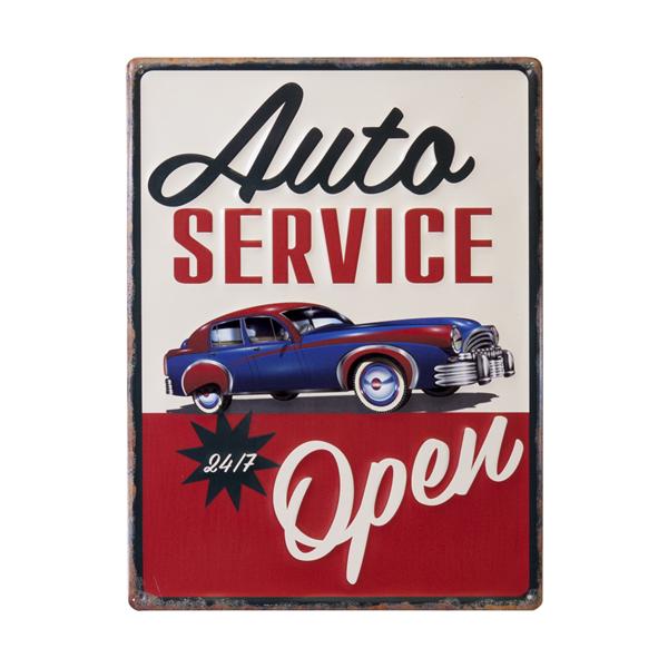 オシャレなデザインにエンボス加工を施されたプレートです。錆びた感じもアンティークな感じもgoodです。軽量なのでどこでも気軽に飾ることができます。お店やお部屋のアクセントに是非にいかがでしょうか？■サイズ： 約W.30 x D.0.2 x ...