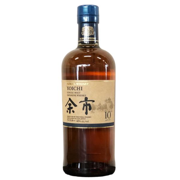 ニッカ 余市 10年 45% 700ml 10年以上の熟成が深めた、力強いピートと重厚なコクのシングルモルト余市。 【このウイスキーとは？】 北海道・余市蒸溜所で造られたモルト原酒を10年以上熟成した、年数表記付きのシングルモルトです。 商...
