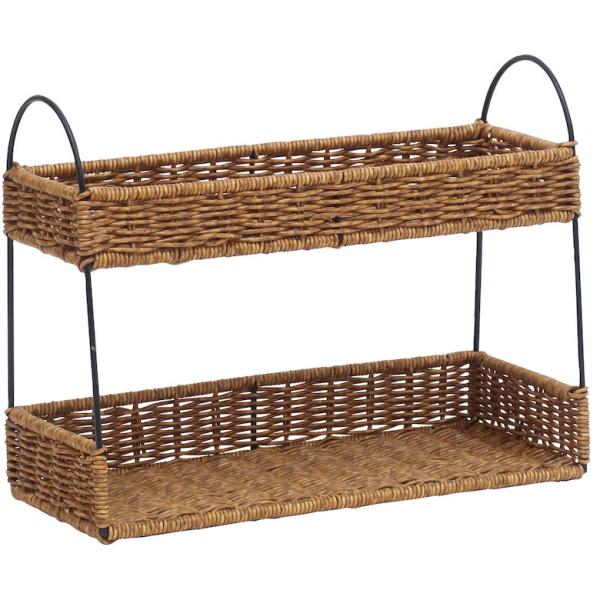 ラック 2段 卓上ラック ディスプレイ キッチン収納 テーブル 収納ラック ジャム収納 調味料収納 コスメ収納 おしゃれ ナチュラル カントリー 北欧