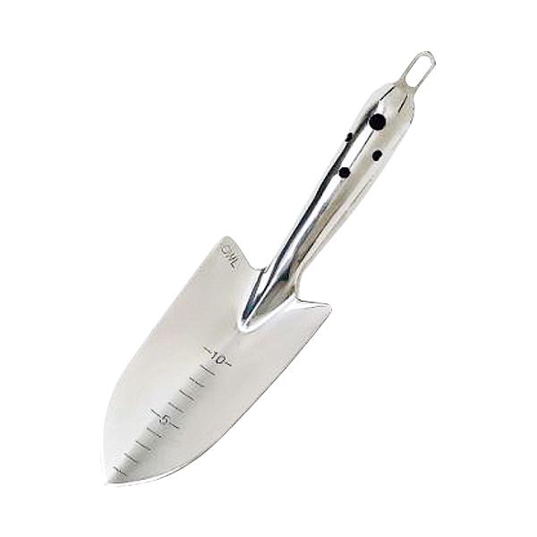 ステンレス オールステンレス 目盛付き 目盛 ハンドスコップ シャベル ハンドシャベル 移植ごて 土入れ 土出し 丈夫 吊り金具  庭いじり 植栽 植え替え ガーデニング 園芸 園芸用品 プランター 花壇 アウトドア キャンプ 収納 便利爆買