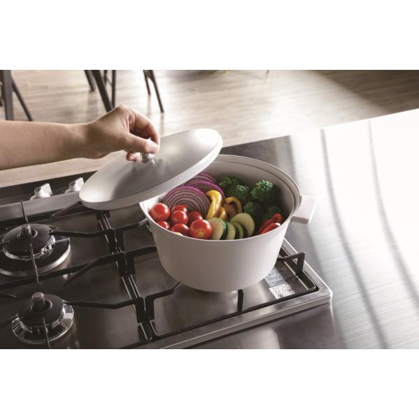 [キーワード]軽量無水調理鍋 20cm グレー ベージュ シービージャパン CB