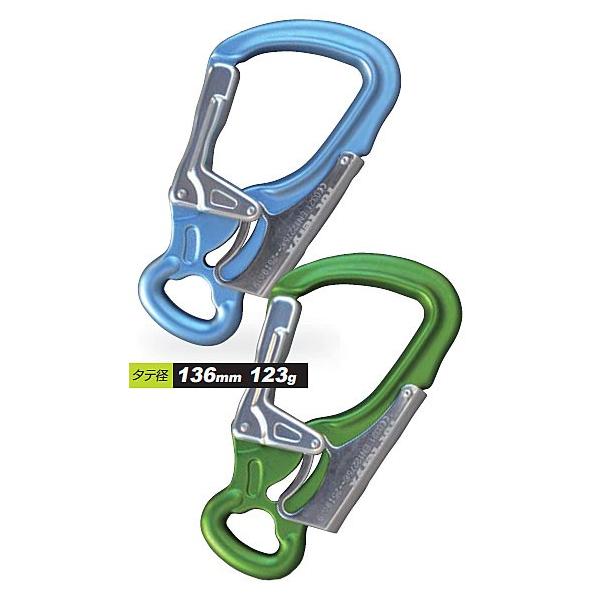 ●サイズ／タテ径136mm●強度／25-10-9(KN)●開口幅／25mm●重さ／123g●カラー／ブルー(写真左側)★カラビナの強度表示はゲートが完全に閉まっている状態での、カラビナ長軸方向での破断強度です。ゲートの開いた状態、また横方向...