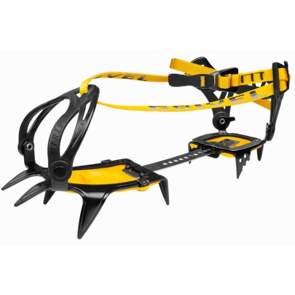 グリベルのクランポンは2022シーズンモデルからベルトのバックルが、緩みにくいEVOバックルになりました。スノーボード用ソフトブーツやテレマークスキー靴用につま先が幅広仕様の10本歯。前後がプラスチックハーネスだから多くのブーツに合わせられ...