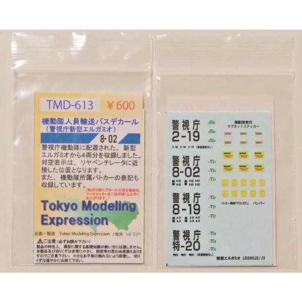 モーリン社製　ディカール　N(1/150)スケールTokyo Modeling Expressionシリーズ仕様・内容警視庁新型エルガミオ　2-19、8-02、8-19、特-20台紙全体のサイズ：約4cm x 5.5cm使用方法カーコレクシ...