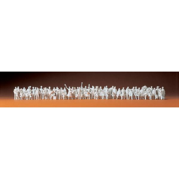 Preiser（プライザー）社製　未塗装キット　TT(1/120)サイズ　170cmの人間のが約1.4cm鉄道職員、乗客、通行人　72体入り　Railroad personnel,passengers,passers-by. 72 unpa...