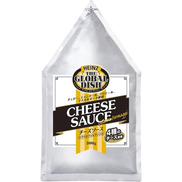 開封してかけるだけで、誰でも簡単にメニューの価値をあげるクアトロフォルマッジョのメニューを作ることができます。チェダーチーズ、エメンタール、グリエール、マスカルポーネの4種のチーズを贅沢に使った濃厚な味わいです。