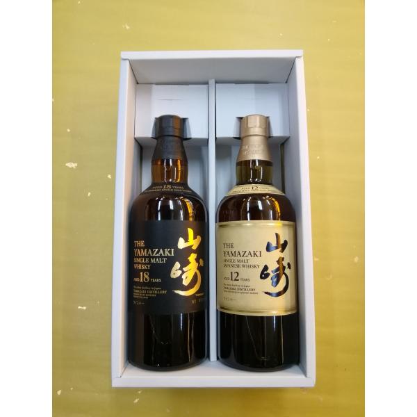 人気ウイスキーギフトセット　山崎18年山崎12年　700ml　箱入り2本セットになります。こちらの商品は、ギフト用として出品しております。ラッピングのイメージは写真でご確認ください。包装紙、リボンの色味は変わる場合がございます。用途に合わせ...