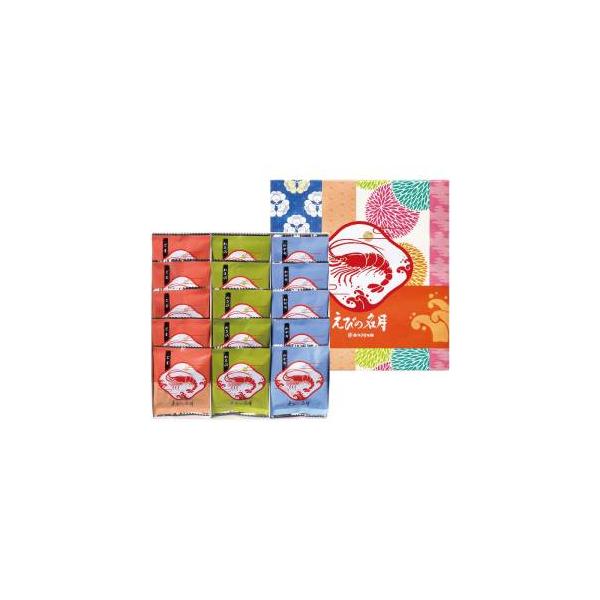 ★賞味期限：2026年10月25日【内容】えびせんべい（わかめ・わさび・ごま）各13g×各5★お中元などギフトにおすすめです。【送料に関して】＊この商品は、6個まで1個口分の送料。＊異なる形状や容量、その他の商品との組み合わせの場合は、場合...