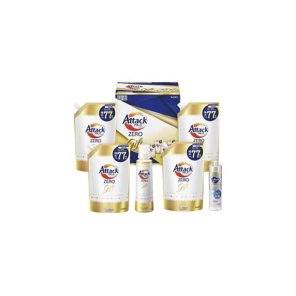 【内容】・アタックZERO本体580g×1・アタックZERO詰替用770g×4・キュキュットクリア除菌240ml×1★お中元やお歳暮などギフトにおすすめです。【送料に関して】＊この商品は、4個まで1個口分の送料。＊異なる形状や容量、その他の...