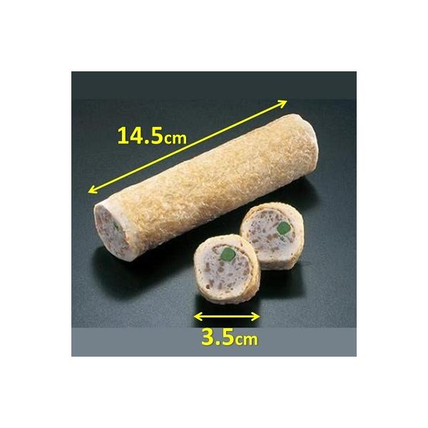 《商品説明》色とりどりの野菜をすり身に混ぜて油揚げを巻いて仕上げてます。半解凍で任意の大きさにカットして、だし汁等で煮含めてカットしてお使いください。１本サイズはφ35ミリｘ長さ145ミリ、約160ｇです。1袋に５本、約800ｇ入っています...