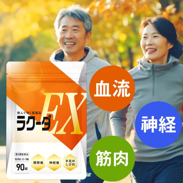 手足のしびれや関節痛の大きな原因のひとつが血行不良。そこから筋肉の硬直、神経の損傷といった悪循環に陥り、ますますしびれ・痛みが加速することに。ラクーダEXは、原因となる血流・筋肉・神経にアプローチする7つの有効成分を、ビタミン主薬製剤製造販...