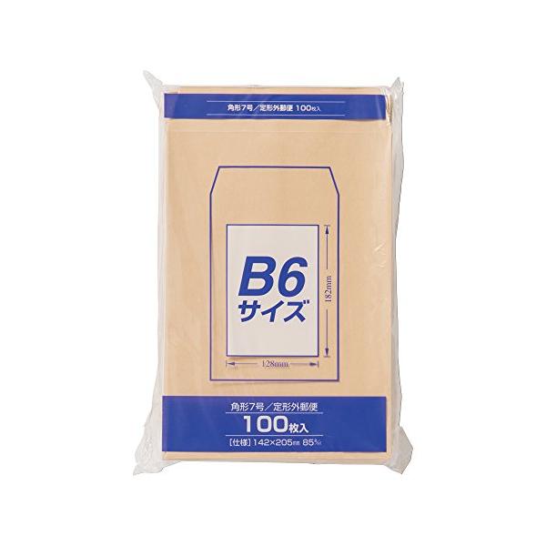カラー：茶サイズ：B6 (角形7号)スタイル：クラフト142x205mm 角形7号 クラフト封筒まとめ買いに便利なお徳用パック。【対応サイズ】B6用【枚数】100枚【仕様】センター貼・郵便枠無し 【紙厚】85g/m2