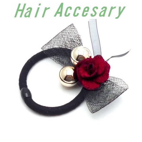 【3個以上購入でメール便無料】【店内のヘアゴム商品すべて対象】対象のお客様にはこちらで価格修正をして注文承諾メールを送信いたしますメッシュのリボンがおとなかわいいヘアゴム♪派手すぎずないので、オフィススタイルにもおすすめ！ ブレスレットとし...